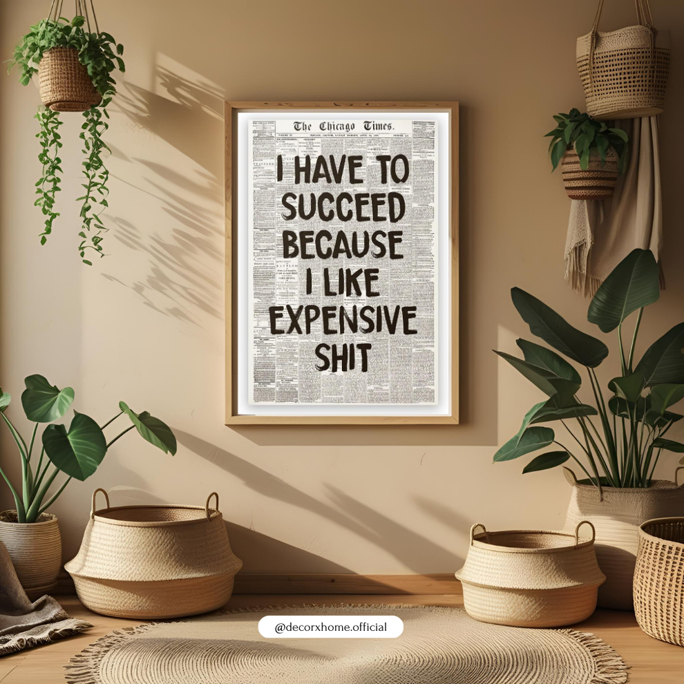 “Expensive Taste Motivation” Vintage Newspaper Wall Poster – Decorxhome.com