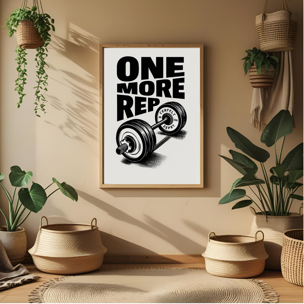💪 “One More Rep” Gym Motivation Wall Poster 🏋️‍♂️ – Decorxhome.com
